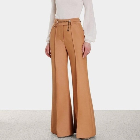 Zimmermann | Pants & Jumpsuits | Zimmermann Tan Wideleg Pants | Poshmark